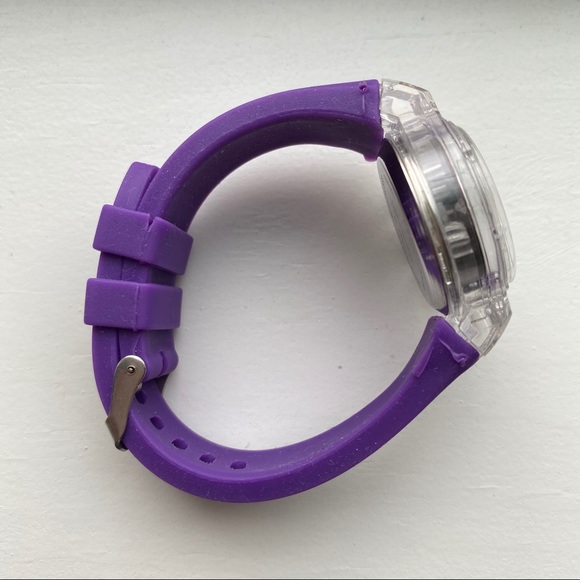 Geneva | Accessories | Retro Geneva Clear Plastic Purple Rubber Watch ...